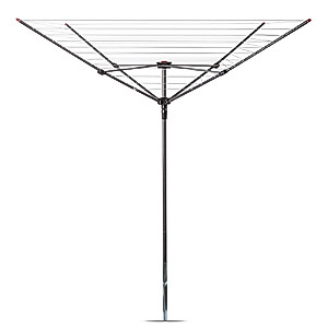 STORAGE MANIAC Outdoor Umbrella Drying Rack, 12 Lines with 164 Feet Drying Space, Steel Frame & Adjustable Height, 4-arm Umbrella Clothesline for Laundry, Collapsible Clothes Drying Rack for Backyard