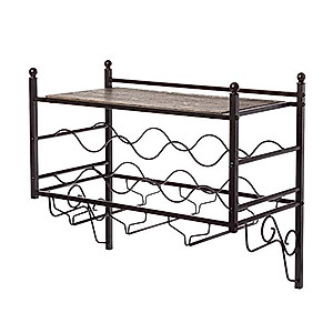 Home Zone Living Wine Rack - Countertop Freestanding Holder, Stores up to 6 Bottles