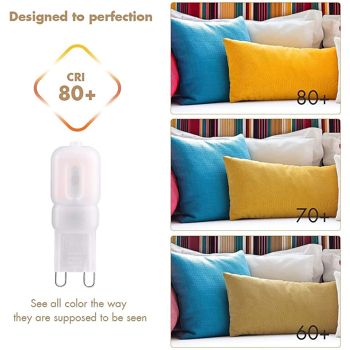 Velouer G9 LED Bulb Dimmable 3W, 25W Halogen Equivalent, 3000K Soft Warm White, 120V No-Flicker, Chandelier Lighting 270LM (10 Pack)