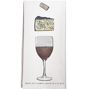Mary Lake-Thompson Montgomery Street Wine and Cheese Cotton Flour Sack Dish Towel