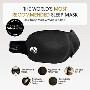 Nidra Sleep Mask for Men Women, Purple 3D Blackout Sleeping Mask, Contoured Mask for Lash Extensions, Side Sleepers Eye Cover, Zero Eye Pressure, Travel Eye Shades, Night Blindfolded for Deep Sleep