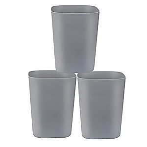 Besli 2 Gallon Small Trash Can Garbage Can Wastebasket for Bathroom Bedroom Kitchen Office,Pack of 3 (Gray)