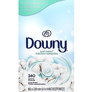 Downy Dryer Sheets Laundry Fabric Softener, Cool Cotton, 240 Count