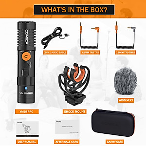 comica VM10 PRO Universal Video Microphone - Adjustable Gain, USB C Digital Output, Monitoring - Shotgun Mic for Camera, Smartphone, Tablet, PC - Ideal for Vlogging, Live Streaming, and Recording