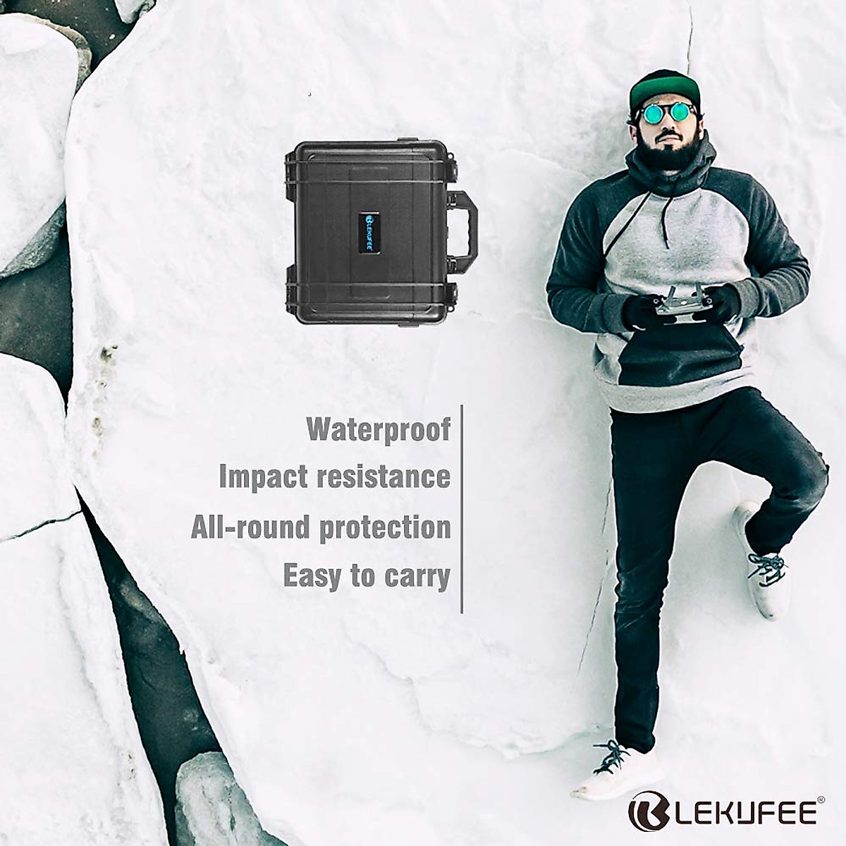 Lekufee Waterproof Carrying Case Compatible with DJI Mavic 2 Pro Combo and More DJI Mavic 2 Drone Accessories(Case Only)