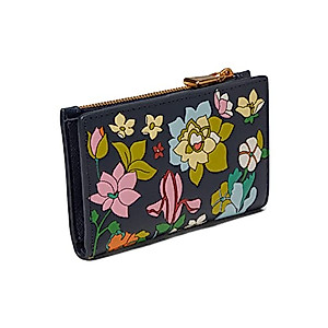 Kate Spade New York Morgan Flower Bed Embossed Saffiano Leather Small Slim Bifold Wallet Blazer Blue Multi One Size