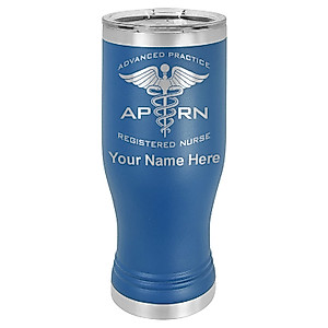 LaserGram 20oz Vacuum Insulated Pilsner Mug, APRN Advanced Practice Registered Nurse, Personalized Engraving Included (Dark Blue)