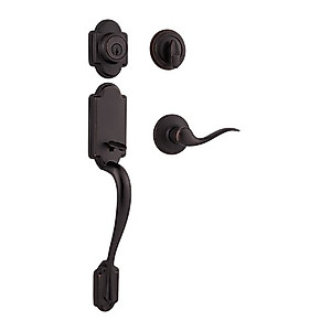 Kwikset Arlington Single Cylinder Handleset with Tustin Lever Featuring SmartKey Security in, Venetian Bronze
