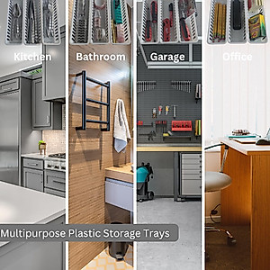 Storage Trays For Organizing Drawers Kitchen Storage Baskets Garage Containers Set Of 6 Slim Plastic Stoarge Trays