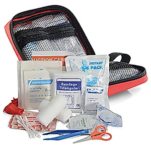 Dexmed Small First Aid Kit with Professional Medical Supplies and Survival Equipment - Lightweight, Waterproof, and Compact Medical Kit for Home, Travel, Camping, Hiking, Car, Office