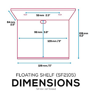 BRAINWAVZ 5” Small Floating Shelf, Adhesive & Screw in, for Bluetooth Speakers, Cameras, Plants, Toys, Books & More, Easy to Install Shelves (Shelf SF2105, White)