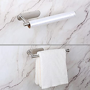 Paper Towel Holder Under Cabinet, Self Adhesive Wall Mount Paper Towel Rack, Towel Paper Bar for Kitchen, Pantry, Sink, Bathroom, SUS304 Stainless Steel 13 inch (Silver, 1)