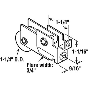 Prime-Line N 6625 1-1/4 In. Steel Ball Bearing, Mirrored Door Roller Assembly, for Crest Doors (Single Pack)