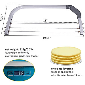 Professional Cake Cutter Slicer Leveler, Commercial 4 Layers Adjustable Stainless Steel Cakes Slice, Large Bread Cutter Toast Cutting Saw, Straight Spatula Baking Level Stratification Birthday Tools
