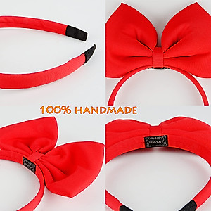 Hoshin Bow Headbands Headdress for Women and Girls, Perfect Hair Accessories for Kikis Delivery Service Cosplay (Red)