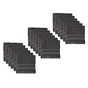 Bokser Home Hospitality Kenwood Hand Towels, Hotel Quality for Bathroom, Home, and Spa, 100% Combed Ring Spun Cotton Providing a Soft, Luxurious Feel, Dark Grey, 30” x 16” (Pack of 18)