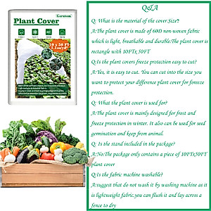Garutom Plant Covers Freeze Protection 10ft x 50ft 1.1 oz Frost Cloth Plant Freeze Protection, Frost Blankets for Outdoor Plants Winter or Floating Row Covers Shade Cloth for Gardens, Vegetables