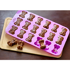 TYH Supplies Silicone Dog Treat Mold | 2 Pack - 28 Cavity | Food Grade Non-Stick Dog Bone and Paw Mold Trays For Baking, Candy, Jelly, Ice Cubes, Puppy Treats, and Biscuits