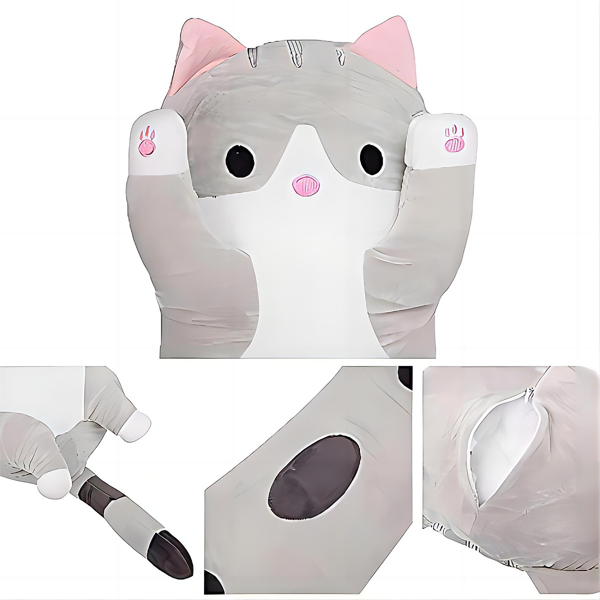 Cat Plush Toy Long Cotton Cute Cat Doll Plush Toy Soft Cotton Stuffed Sleeping Pillow Great Gift for Your Girlfriend or Kids for Over 1 Years Old Kids