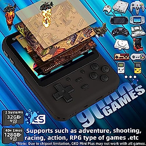 GKD Mini Plus Handheld Game Console 3.5 inch Portable Retro Video Games Consoles Pocket Rechargeable RK3566 Hand Held Classic System Black 32GB 128GB