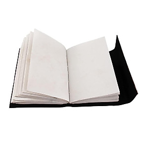 8" Leather Journal with string closure & stone Writing Pad Blank Notebook Handmade Notepad For Men & Women Unlined Paper Art Sketchbook Travel Diary To Write Book Of Shadows Refillable Grimoire Large