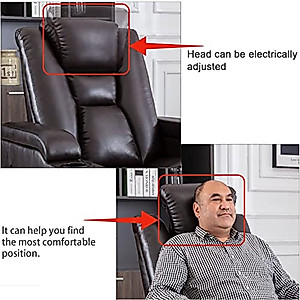 Phoenix Home Power Chair for Living Room Theater Recliner, Brown
