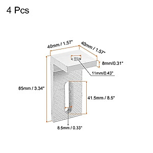 PATIKIL Solar Panel Mounting L Brackets Aluminum Alloy 11mm Diameter for Solar Panel System Install Pack of 4