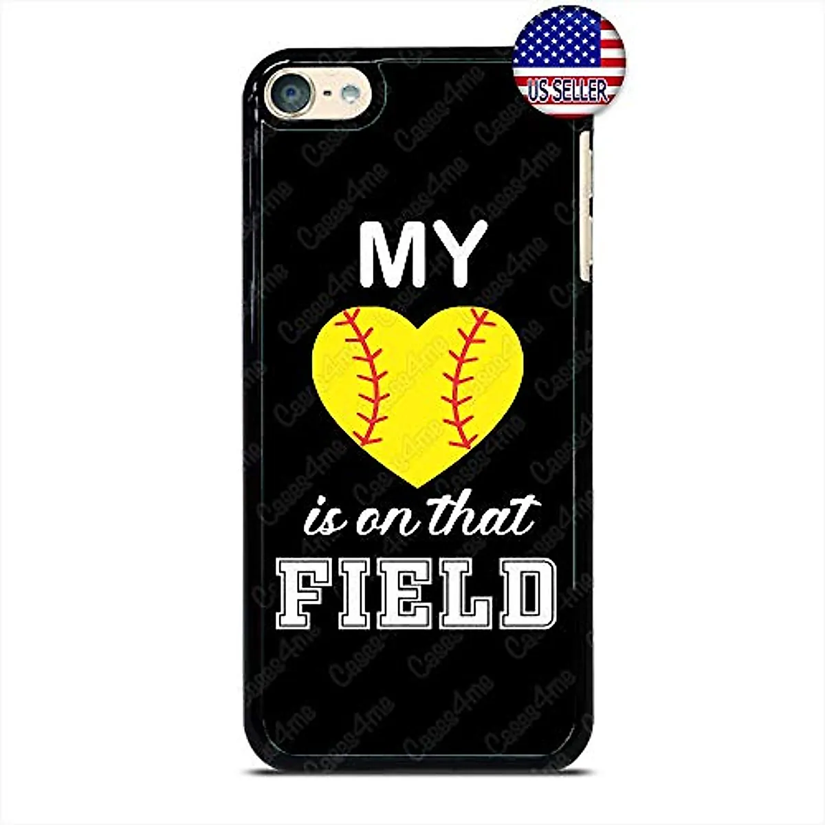 Cute Softball Phone Case Sports Fan Slim Shockproof Hard PC Custom Case Cover for iPod Touch 7 6 5 4