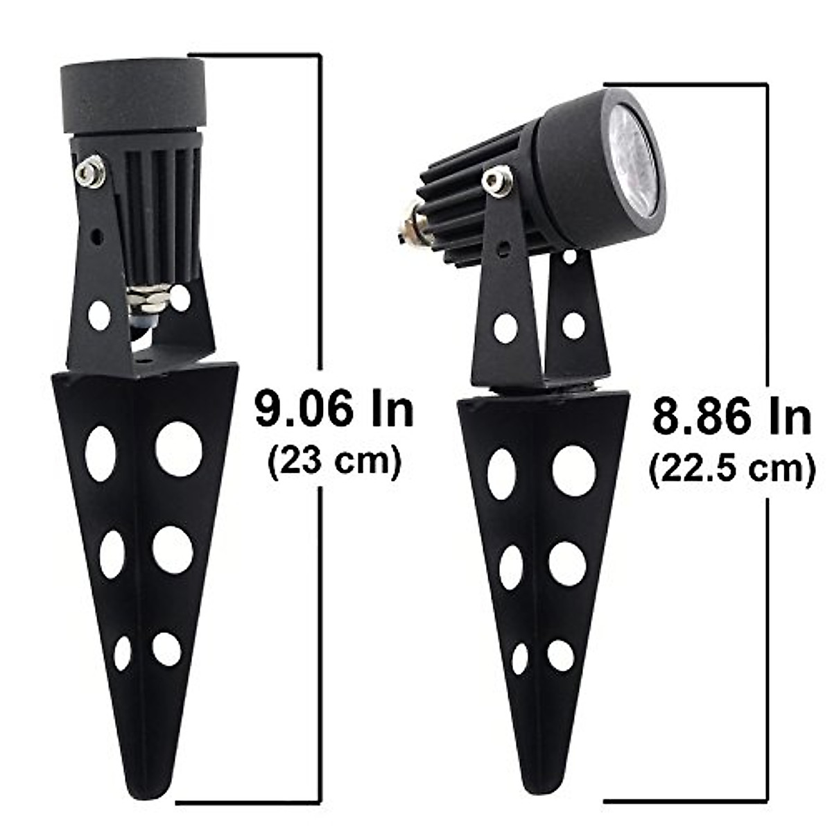 Mini 50X Twin Solar-Powered Cast Aluminium Warm White LED Spotlight 60-100 Lumen Per Light Fixture for Outdoor Garden Yard Landscape Downlight