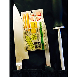 ARD Culinary Mini Chef’s Ruler-Stainless,Knife Cuts Ruler and Template,Cutting and Multi Culinary Applications Kitchen Reference Tool, for Culinary, Students,Profesdionals and Cooking Enthusiasts