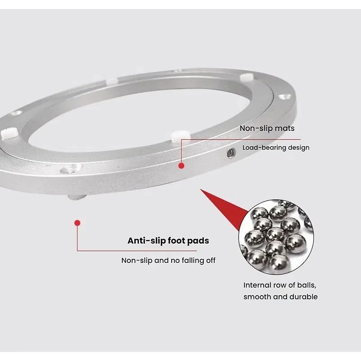Swivel Turntable Lazy Susan Heavy Duty Aluminium Alloy Rotating Bearing Turntable Round Dining Table Smooth Swivel Plate for Kaleidoscopes Tabletop Serving Trade Show Displays(4 inch)