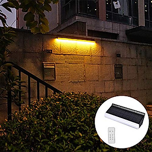 GSYFDZSWZX Fengyan Landscape Lights 2pcs/lot LED Outdoors Solar Light with Remote Control Double Light Effect Solar Lamp for Garden Home Solar LED Wall Lamp LED Street Lamp (Color : Black)