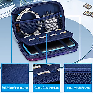 Fintie Carrying Case for Nintendo New 3DS XL LL / 2DS XL, Protective Hard Shell Portable Travel Cover Pouch with Game Card Slots & Inner Pocket, Galaxy