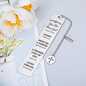 Inspirational Christian Bookmark Gifts for Women Stocking Stuffers Religious Gifts for Women Baptism Gifts for Girl Bible Verse Bookmark for Daughter Friend Birthday Christmas Baptism Church Gifts