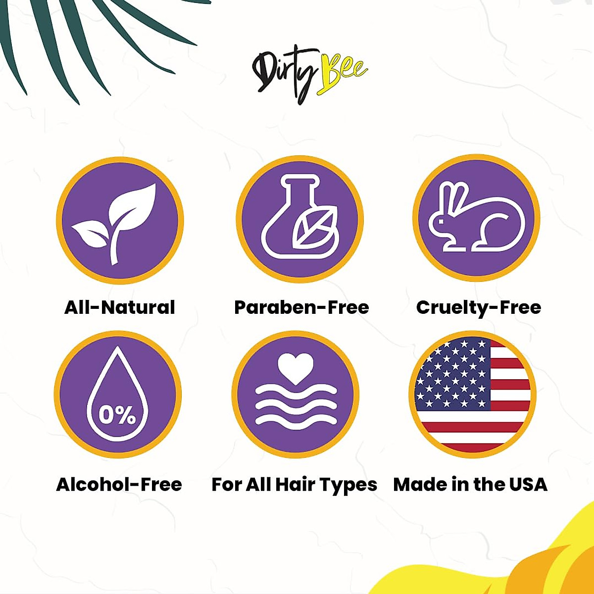 Dirty Bee Vegan Conditioner Bar - All Natural Deep Conditioner for Dry Damaged Hair - Cleansing, Smoothing & Volumizing Straight & Curly Hair Care Products Travel Size, 50-75 Washes