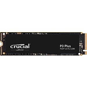Crucial P3 Plus 4TB PCIe Gen4 3D NAND NVMe M.2 SSD, up to 5000MB/s - CT4000P3PSSD8
