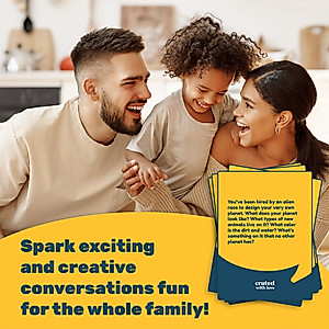 Crated with Love - 141 Outrageous Conversation Starters for Kids - Travel Games Card Deck for Family Table Topics, Funny Thought Provoking Questions to Spark Conversation and Grow Closer Together