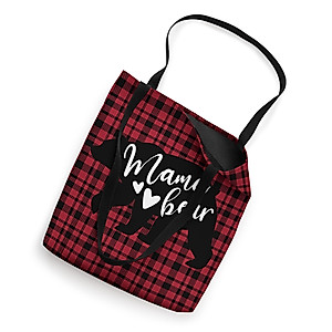 Mama Bear Buffalo Black and Red Plaid Family Women Mom Tote Bag