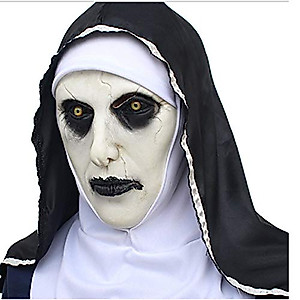 ABETER Scary Halloween Horror Mask, Creepy evil mask, Terrifying Halloween Costume Party Props Clearance (Nun mask)
