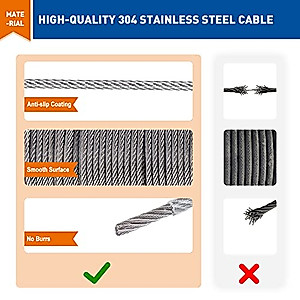 MAGZO Stainless Steel Clothesline Portable Detachable Laundry Wire Vinyl Coated Clothesline Wire Kit with Tightener System Hanging Rope Cable Set for Curtain/Car/Garage/Outdoor/Indoor/Travel (30FT)