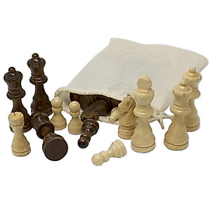GrowUpSmart Staunton Chess Pieces with Extra Queens | Size: XLarge - King Height: 4 inches | Wood