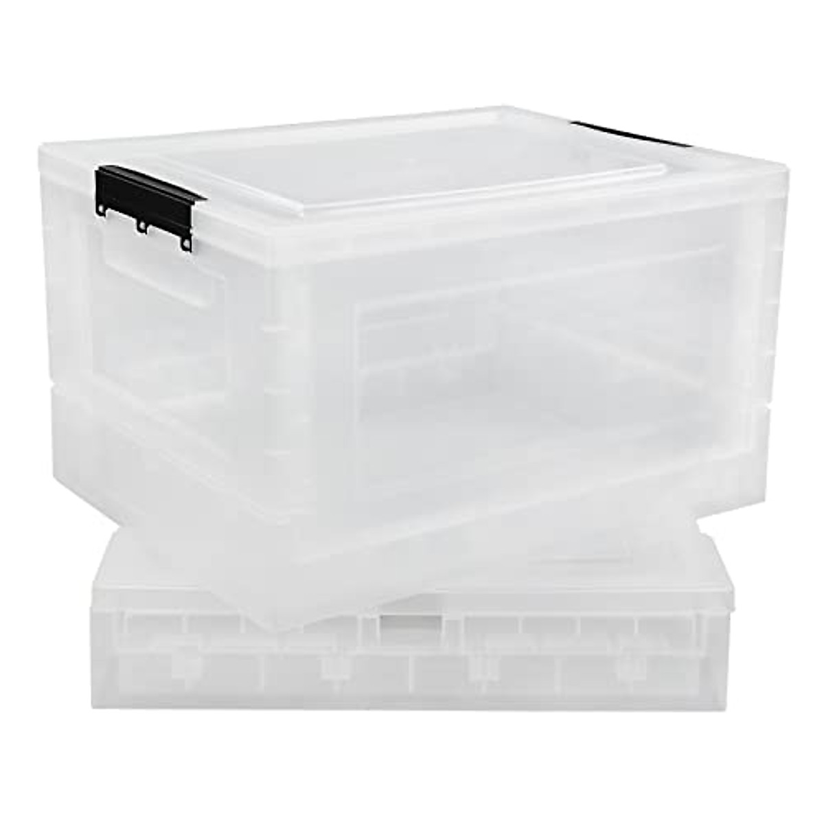 Kiddream Collapsible Storage Boxes, Plastic Folding Storage Bin Set of 2, 30 Liter