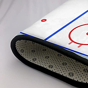 Soft Area Rug for Living Room,Ice Hockey Field in Blue Tones and Red Graphic Outline for Sport Events,Large Floor Carpets Doormat Non Slip Washable Indoor Area Rugs for Bedroom Kids Room 4 x 5.3Ft