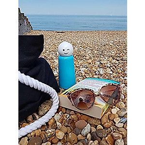 LUND LONDON Stainless Steel Water Bottle | 300ml Insulated Water Bottle BPA Free | Cold for 24+ Hours, Hot for 12 | Sky Blue & White Wink by Lund London (7159)