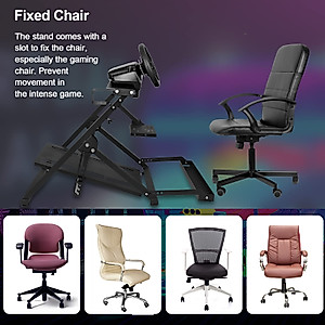 VOYOCHT Racing Wheel Stand, Adjustable Angle and Height, Racing Steering Wheel Stand with Seat Slot with Water Cup Holder fit for Logitech G25 G27 G29 G920 G923 Thrustmaster T300 T500 Xbox