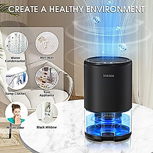 Dehumidifiers for Home, Upgraded 35oz Dehumidifier Up to 285 sq.ft with Auto-off, Sleep Mode, 7 Colorful Night Light, Quiet Portable Small Dehumidifiers for Bathroom, Bedroom, Basement, RV, Closet