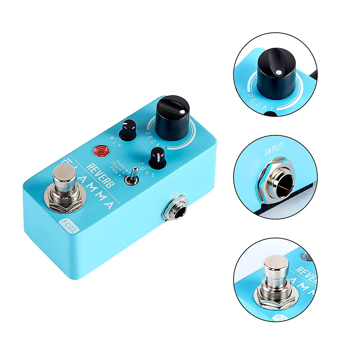 FLAMMA Reverb Pedal with 10 Pcs Barefoot Pedal Buttons