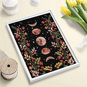 Diamond Painting Kits for Adults and Kids,The Moon and Flowers Under The Stars 5D DIY Diamond Painting 12x16Inch