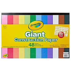 Crayola Giant Construction Paper Pad 18"X12"-48 Sheets W/Stencil
