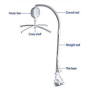 AGPtek Baby Crib Mobile Bed Bell Holder Music Box Holder Arm Bracket Baby Bed Stent Set (Nut Screw) ¨C 2 Sizes for Optional (34.6")